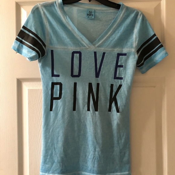 PINK Victoria's Secret | Tops | Henley Ringer Pink Tee | Poshmark